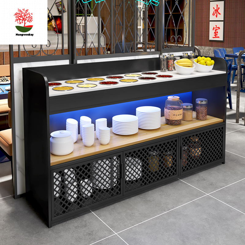 Steamboat Buffet Restaurant Seasoning Table Plate Cabinet Kabinet Bahan ...