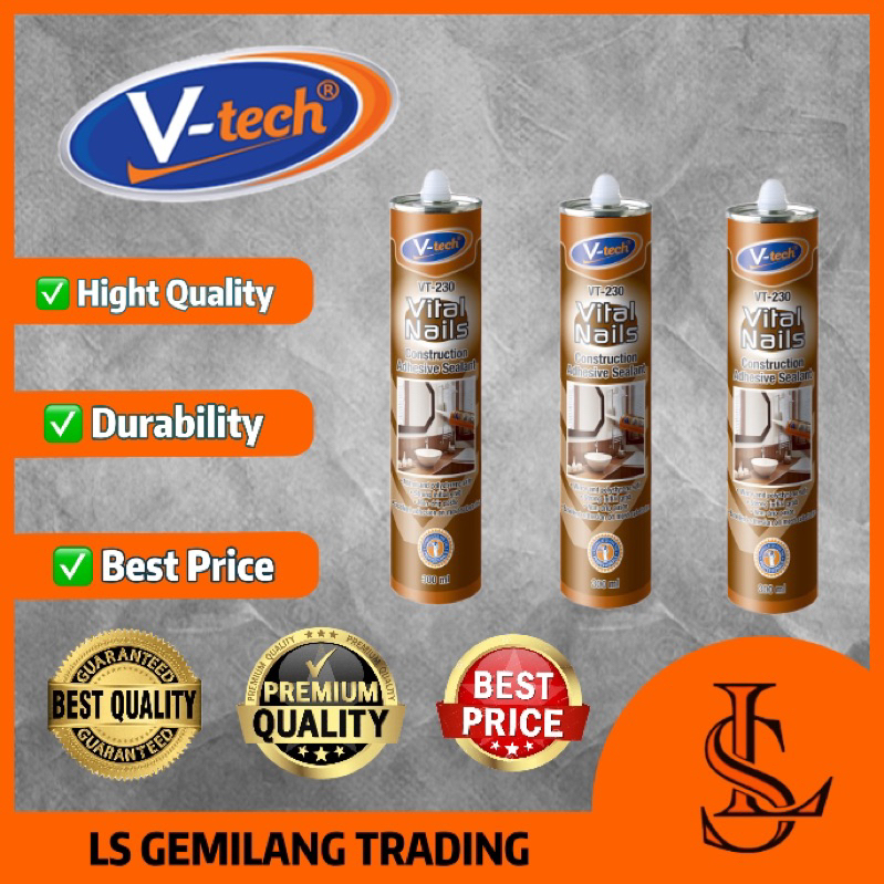LS GEMILANG (NEW STOCK) 350ml V-TECH VT-230 VITAL NAILS CONSTRUCTION ...
