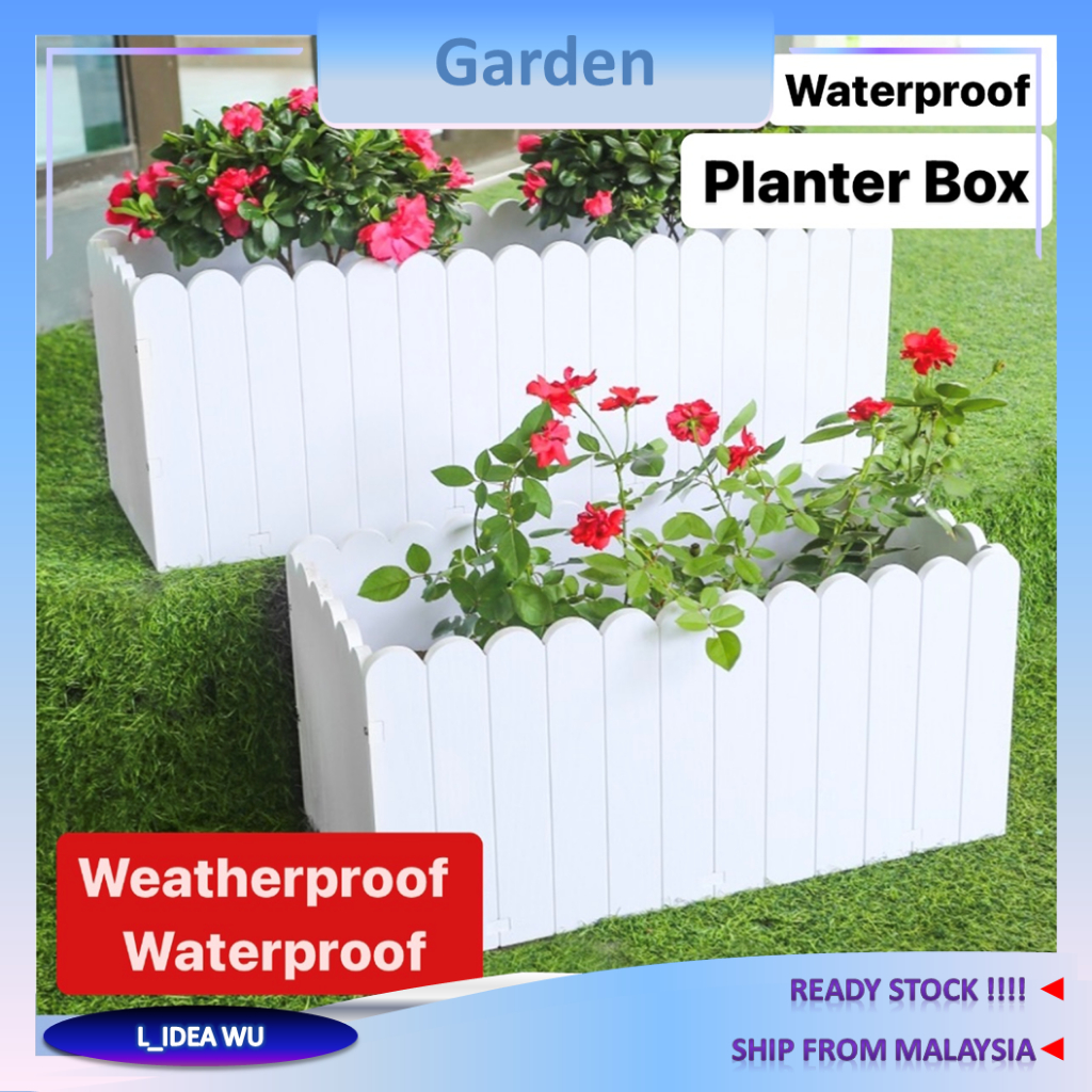 Waterproof Pasu Bunga Plastik Planter Box Planter Flower Pot Rak Bunga ...