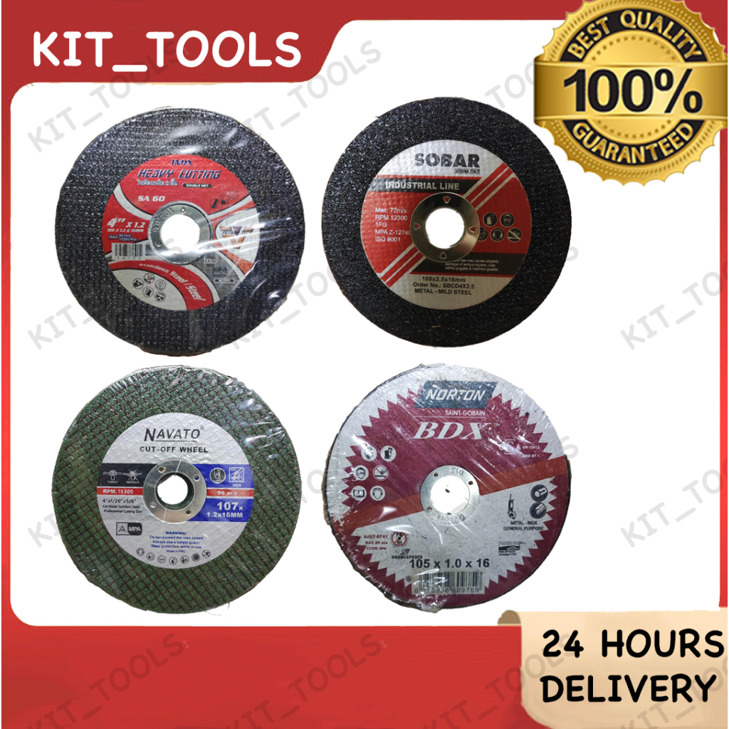 4" Cutting Disc Cakera Pemotongan V-Tech Sobar Navato Norton SRCut ...