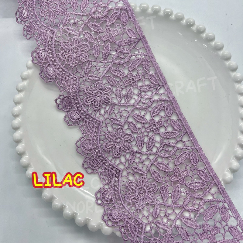034#[1METER]CHEMICAL FLOWER LACE/ EMBROIDERY LACE/RENDA SULAM BUNGA ...
