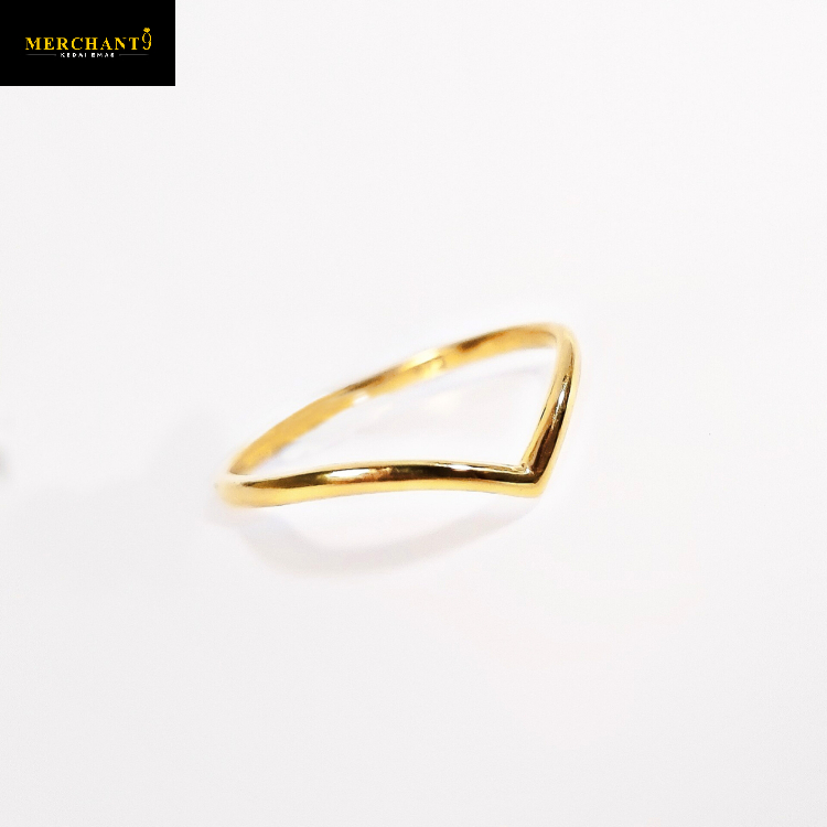 Merchant9 375 Gold V Minimalist Ring | Shopee Malaysia