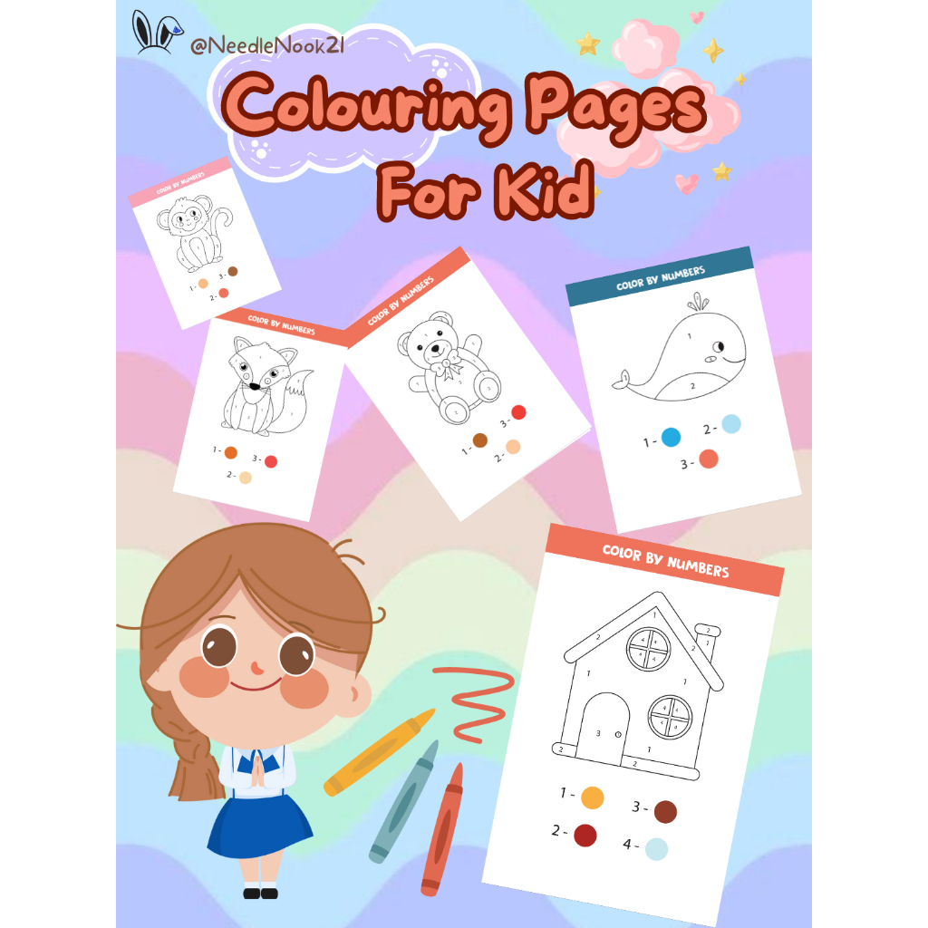 [PDF] [60 PAGERS] Color by Numbers Coloring Book, Printable Coloring ...