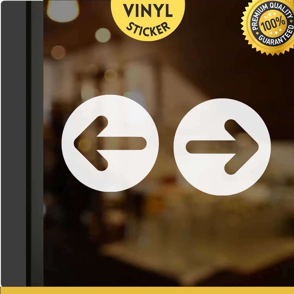 Shop Door / Window Door / Glass Door Arrow Left & Arrow Right Vinyl ...