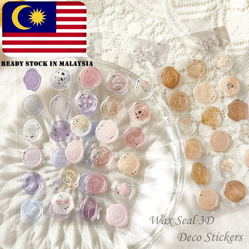 INS Sealing Dear Clear Series 3D Wax Seal Patterns Deco Stickers DIY ...
