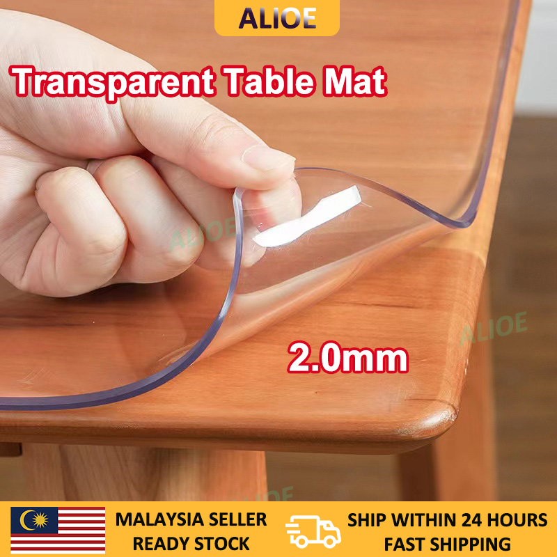 2mm table mat alas meja plastik tikar plastik waterproof pvc desk mat ...