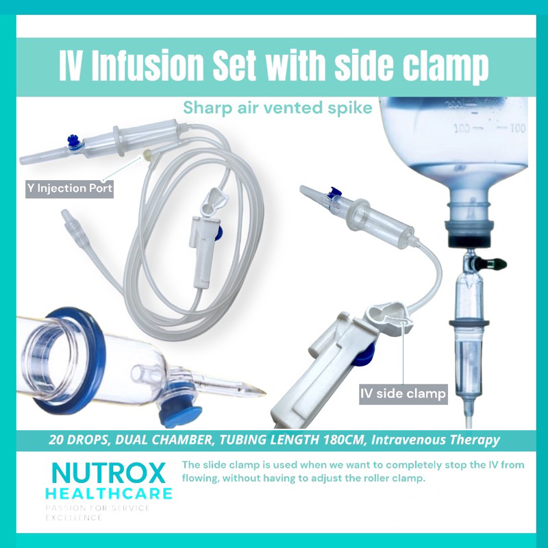 IV Administration Set Infusion drip Set 180cm (1 PACK) without needle ...