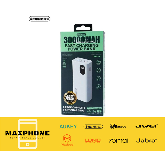 Remax RPP-503 65W PD+QC Super Fast Charging 30,000mAh Power Bank (white ...