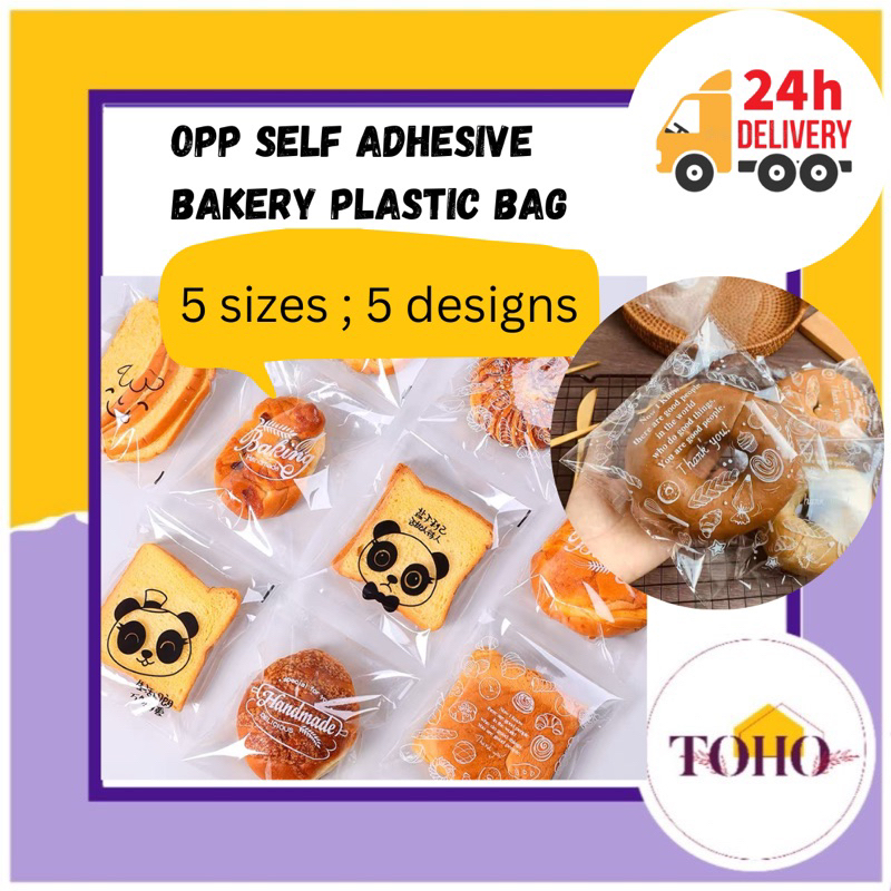100PCS Opp Self ADHESIVE BAKERY PLASTIC BAG - PLASTIK ROTI/Roti Paper ...