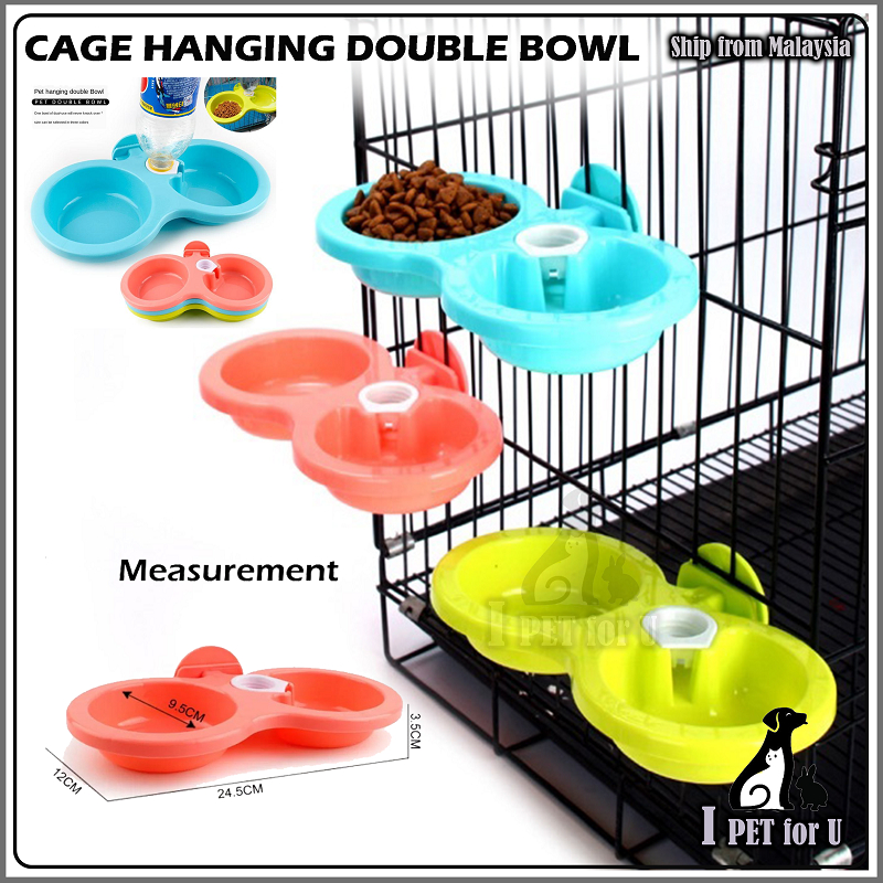 Pet Feeder Dog Dual Port Detachable Hanging Bowls Puppy Food Dish Pet ...