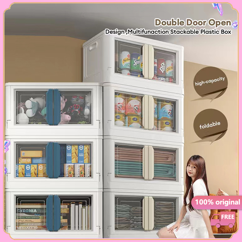 [Multiple Sizes]Stackable Storage Box Collapsible Cabinet Storage ...