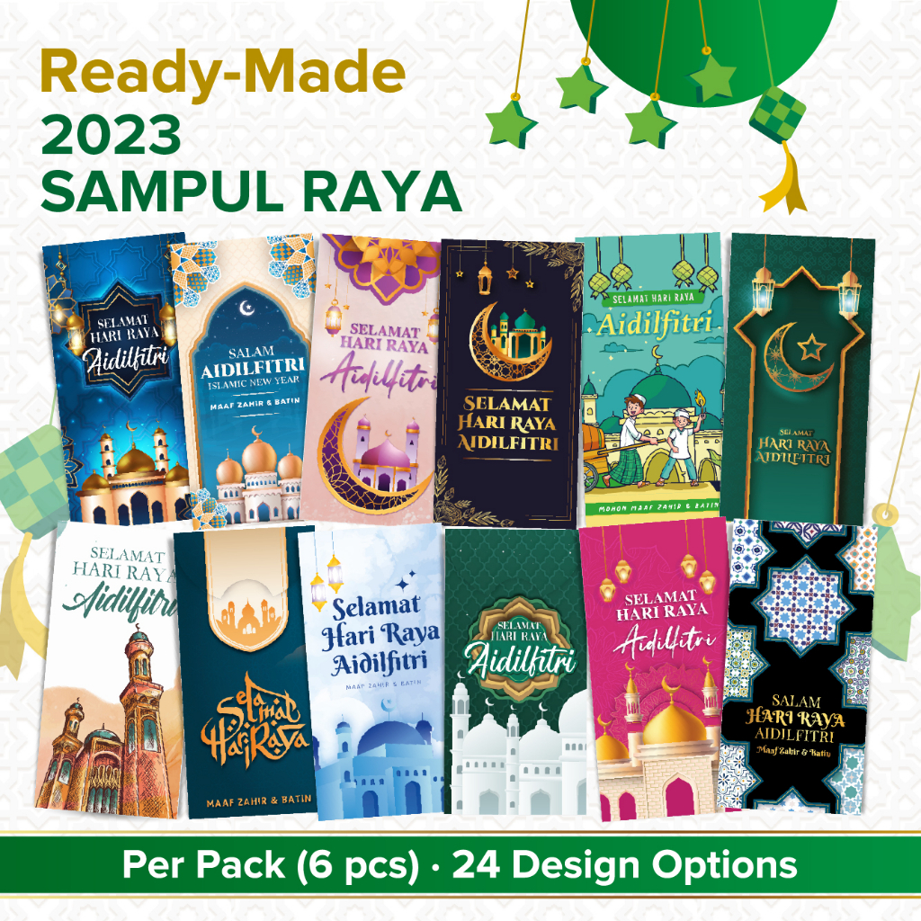 [Raya Packet 2023] 💚Ramadan Sales_RP013 - RP020_Sampul Raya_6 Pcs/Pack ...