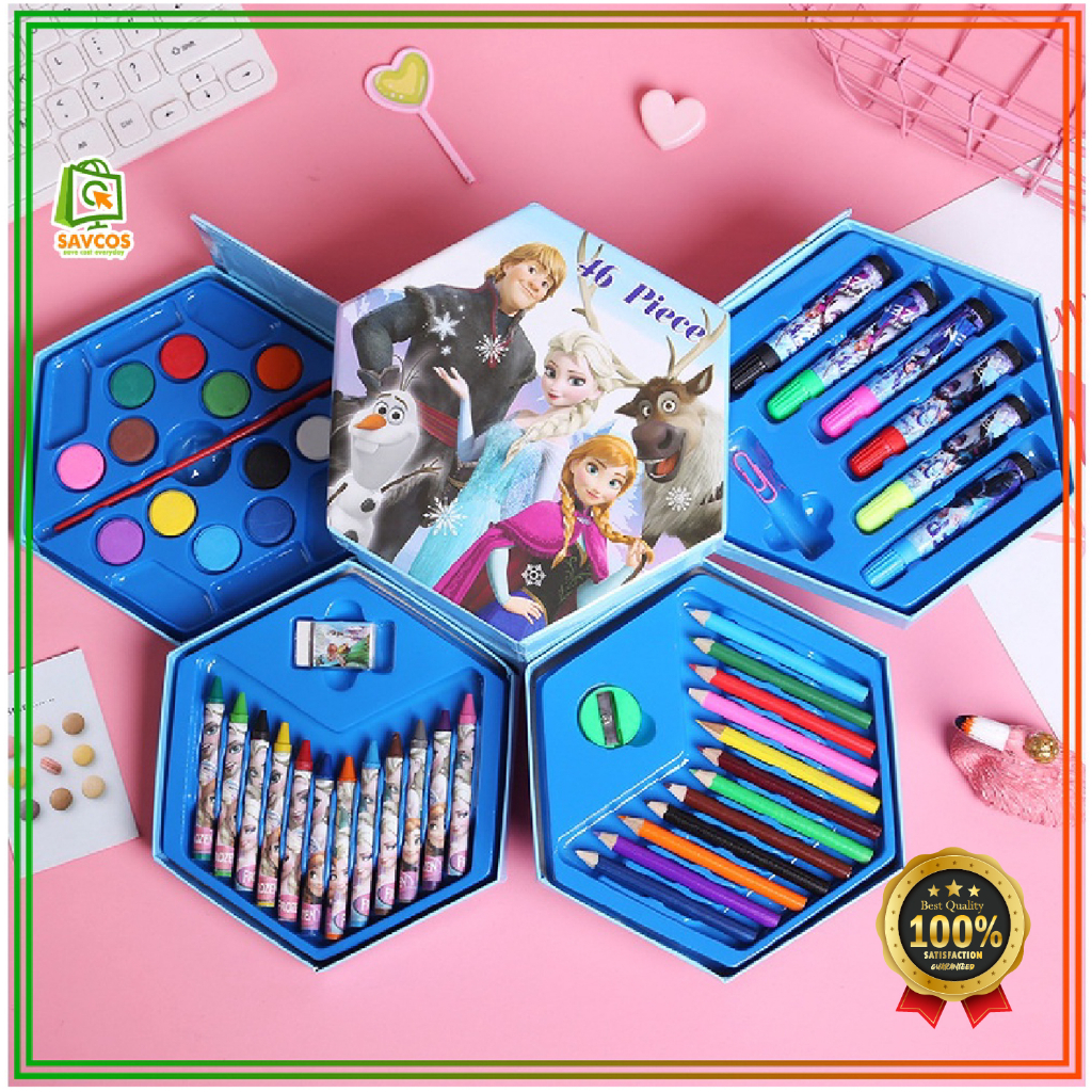 46in1 Drawing Colouring Kids Stationary Set Colour Pencil Stationery ...