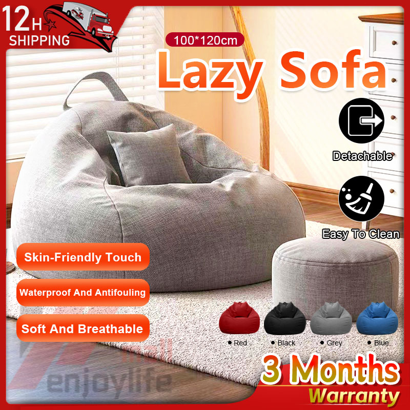 Bean bag Lazy Sofa S/M/L/XL sofa Stylish Bedroom Furniture Solid Color ...