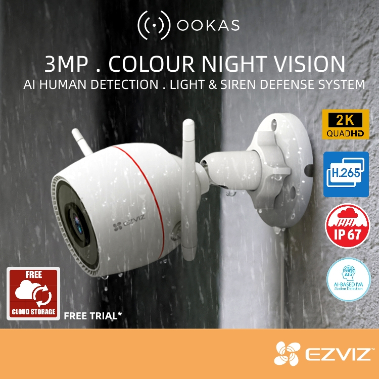 Ezviz OutPro C3TN 3MP 2K / C3TN Clor 2MP Outdoor / Indoor Weatherproof ...