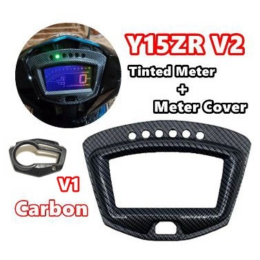 Meter Cover Carbon Y15ZR V1 V2 CARBON WATER TRANSFER Meter CoverTinted ...