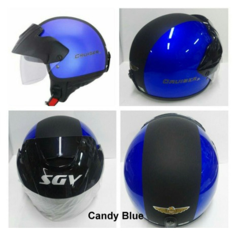 🔥SGV Cruiser Visorex helmet Candy Blue🔥| SIRIM CERTIFIED | | Shopee ...
