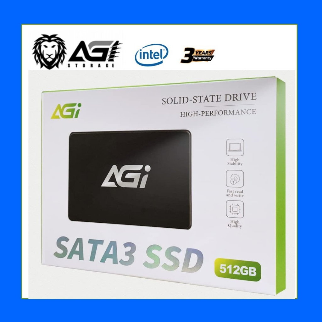 AGI 256GB/512GB SATA SSD 2.5 inch Up to 550MB/s read speed Intel Flash ...