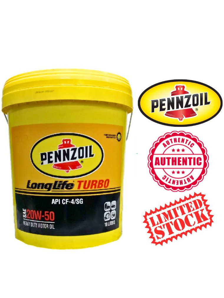 Pennzoil Long Life Turbo SAE 20W50 Heavy Duty Engine Oil API CF-4/SG - 18L | Shopee Malaysia