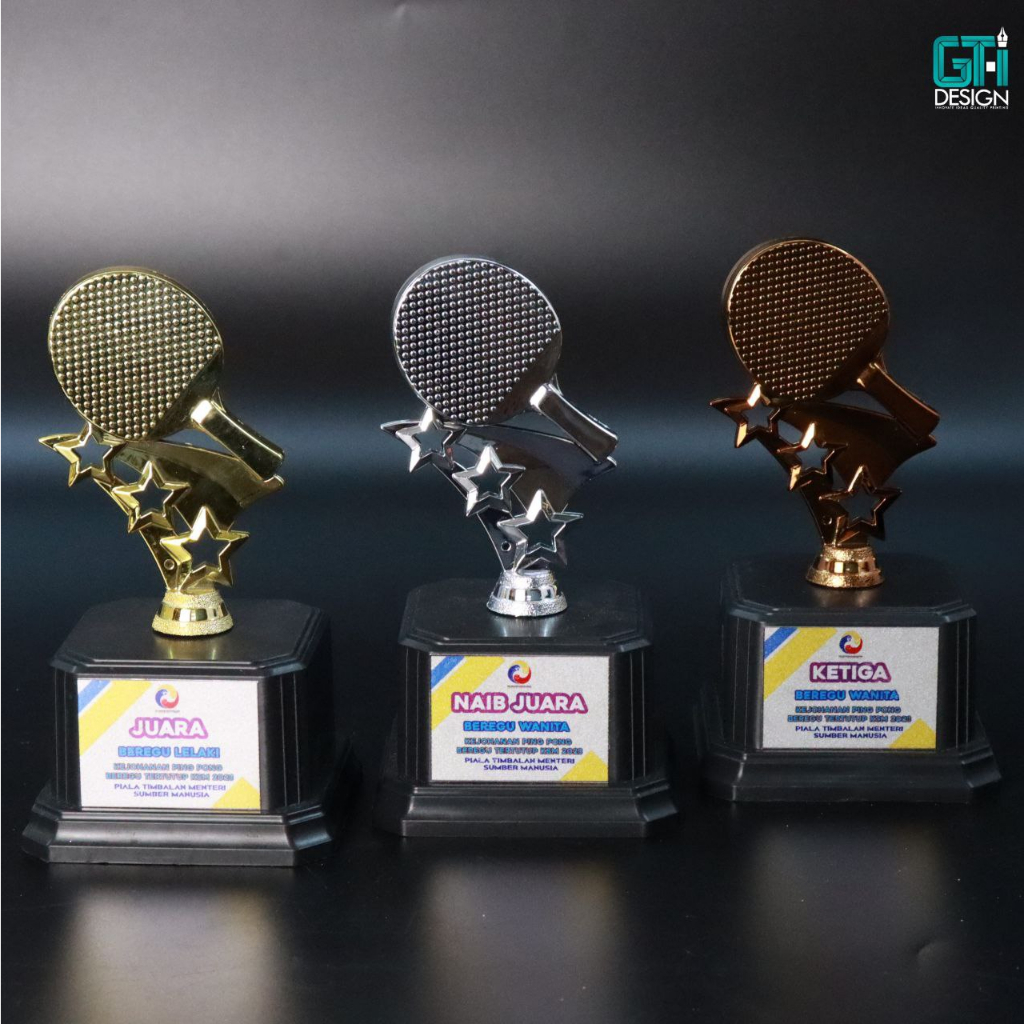 PIALA PING PONG/ TABLE TENNIS TROPHY ( TAPAK BERAT & PRINT ATAS PLATE ...