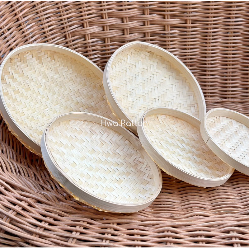 Bamboo round tray serving tray plate nyiru tampi piring bulat anyaman ...