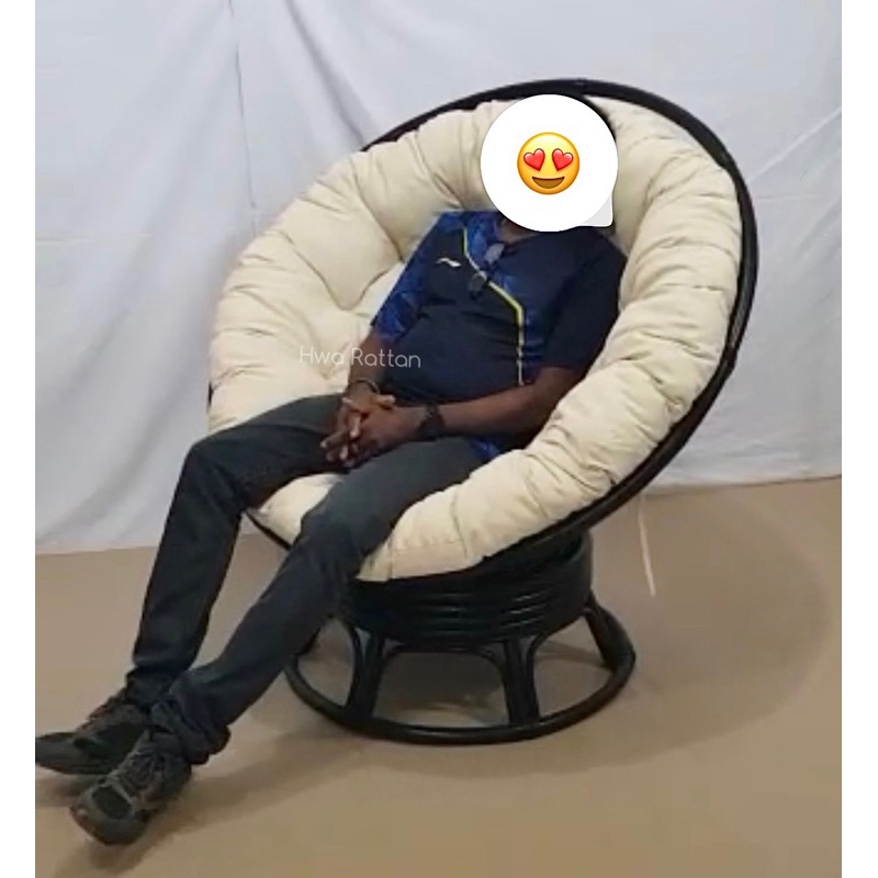 Round papasan with rotatable 360 degree stand / Rattan chair sofa ...