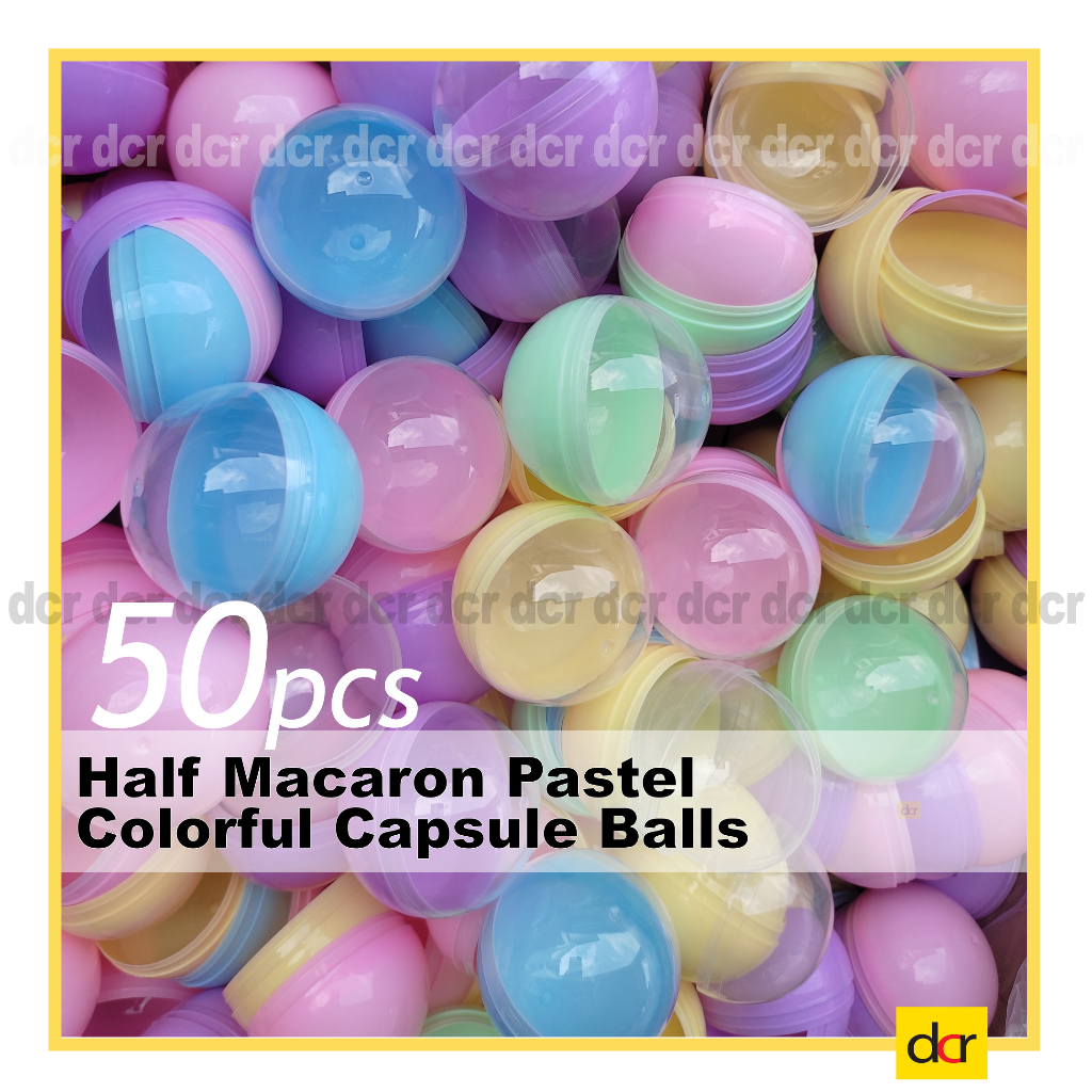 50pcs 50mm 60mm 75mm 5cm 6cm 7cm Half Color Macaron Pastel Color ...
