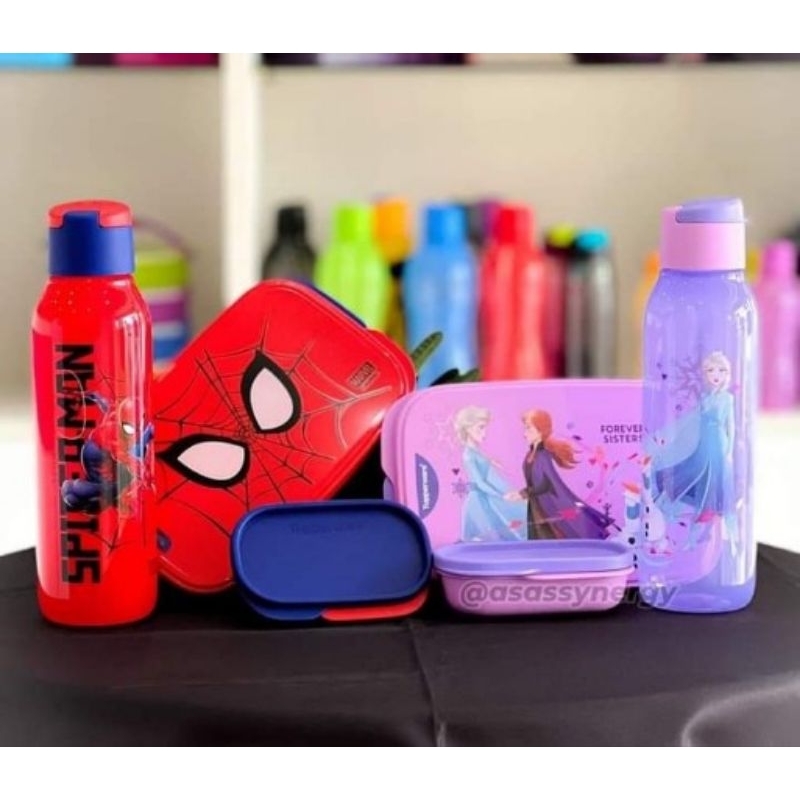 TUPPERWARE MARVEL SPIDER MAN COLLECTABLE / DISNEY FROZEN SET | Shopee ...