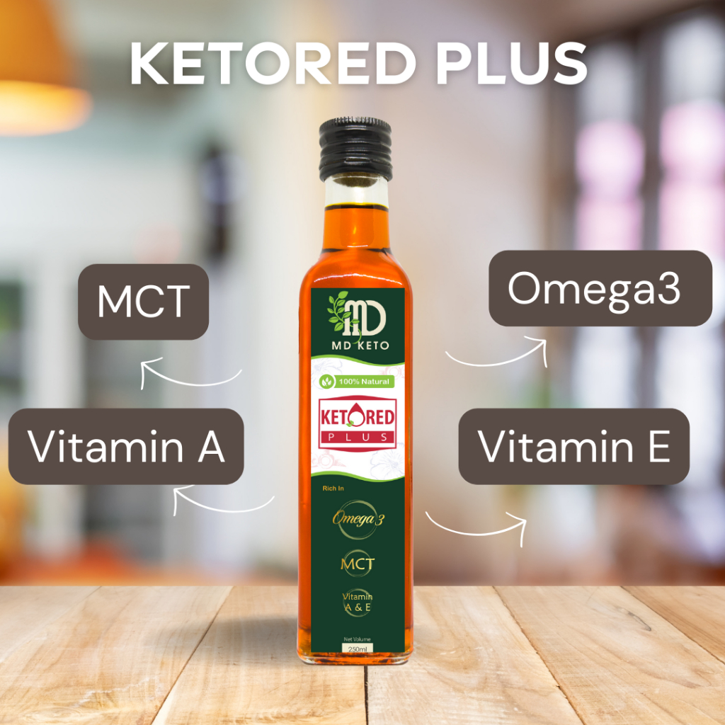 [MD Keto] Ketored Plus Palm MCT Oil 250ml keto red mct omega3 vitamin A & E C8 low carb keto ...