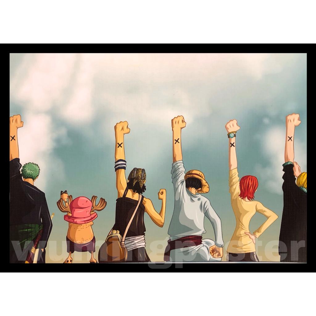 One Piece Animation Straw Hat Pirates Poster small framed with ...