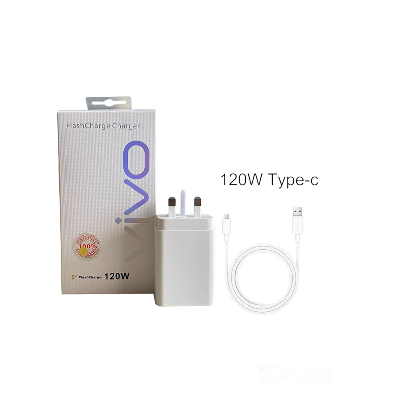 Vivo 120W/66w Fast Charger Flash Charge Adapter With Type-C Cable For V20 V21 V23 X50 X60 X70 ...