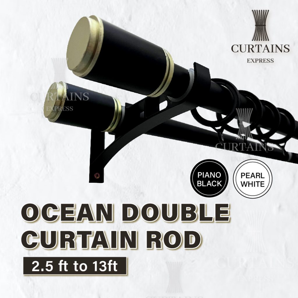 Ocean Double Curtain Rod /Premium Roman Rod / Curtains Rod /Batang ...