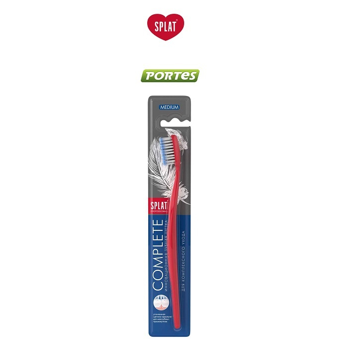 SPLAT Professional Complete Toothbrush - Soft (Red)/Medium (Blue ...
