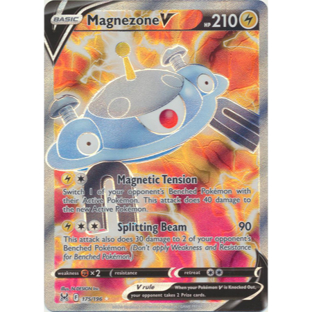Pokemon tcg Magnezone V - 175/196 - Full Art Ultra Rare Sword & Shield ...