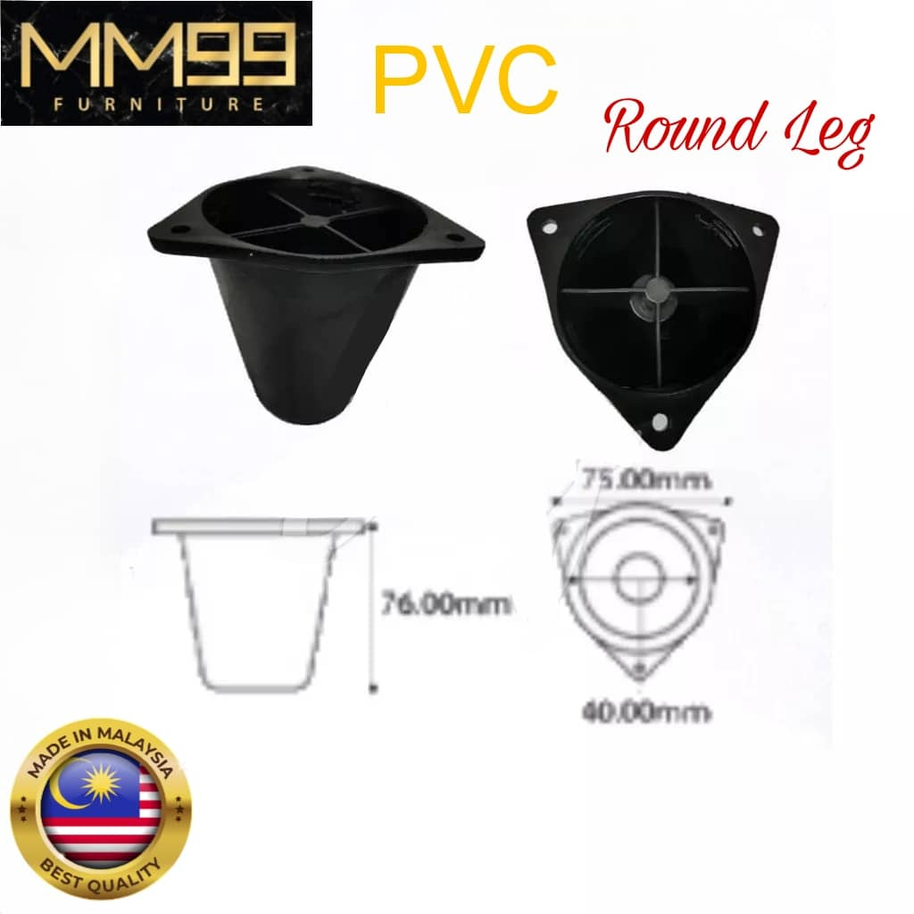 MM99-3" or 4'' Sofa Plastic Leg Round DIY/Leg Divan bedframe Leg ...