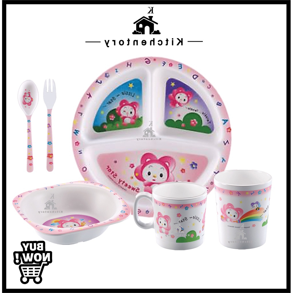 Melamine Kids Dining Set-Set Pinggan Mangkuk Kanak-Kanak | Shopee Malaysia