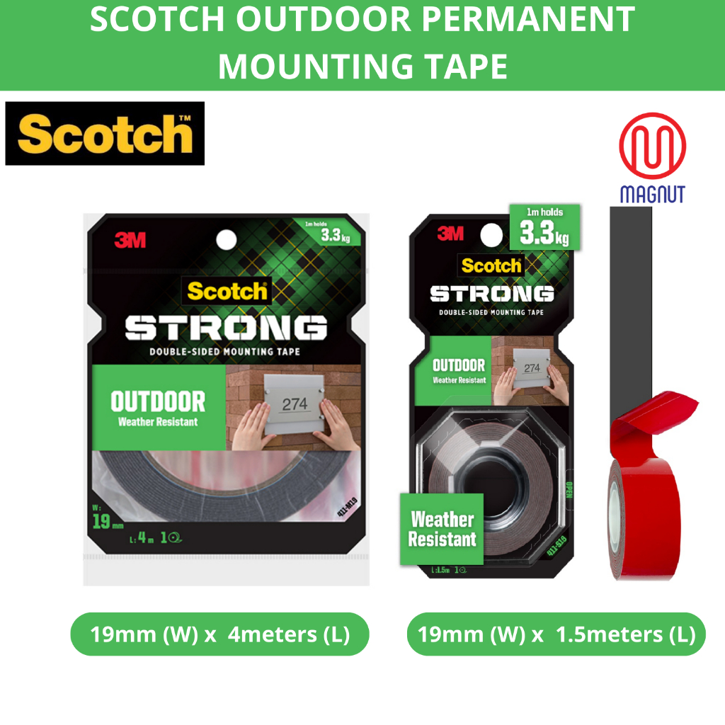3M Scotch Outdoor Double-Sided Permanent Mounting Multipurpose Function & Usage Acrylic Foam ...