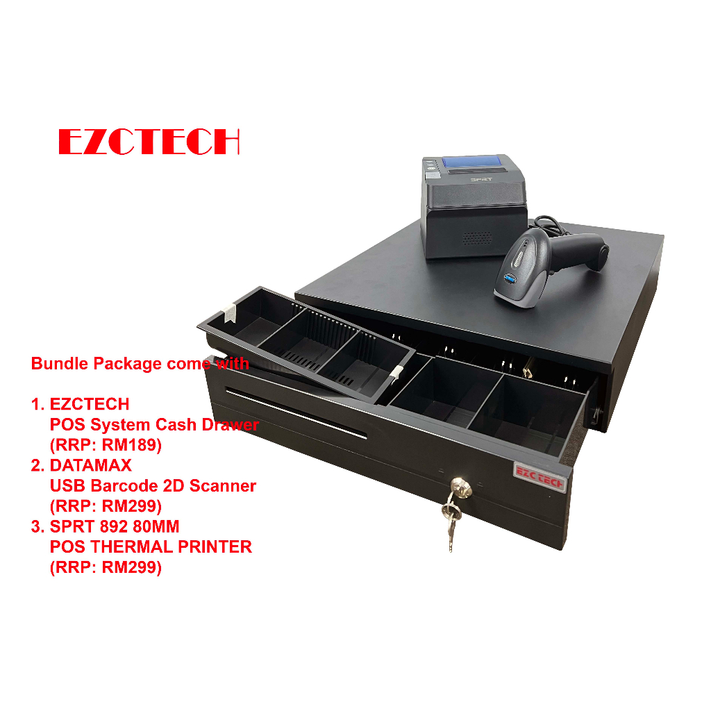 POS RETAIL / FNB Bundle Package cash drawer+printer+scanner | Shopee ...