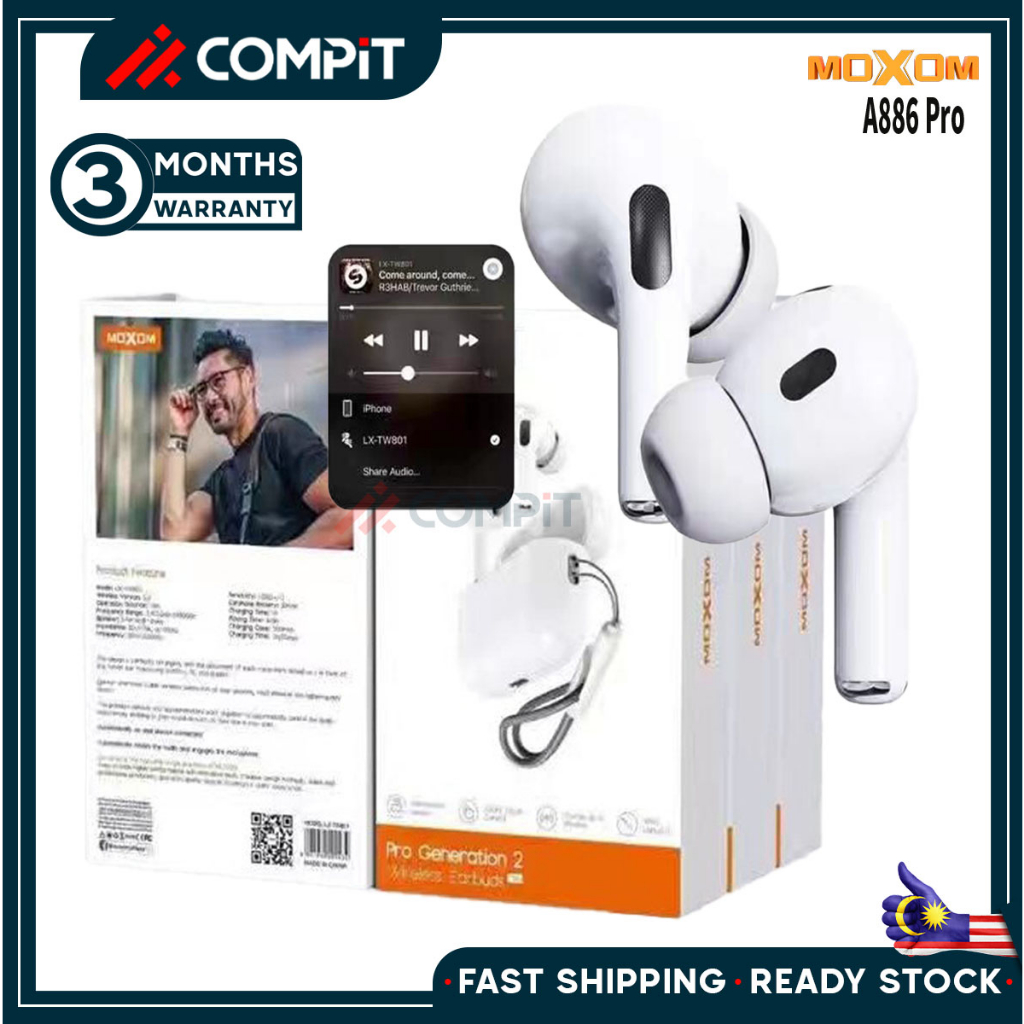 MOXOM LX-TW801 Pro Generation 2|Wireless Earbuds|BluetoothV5.3 TWS Skin ...