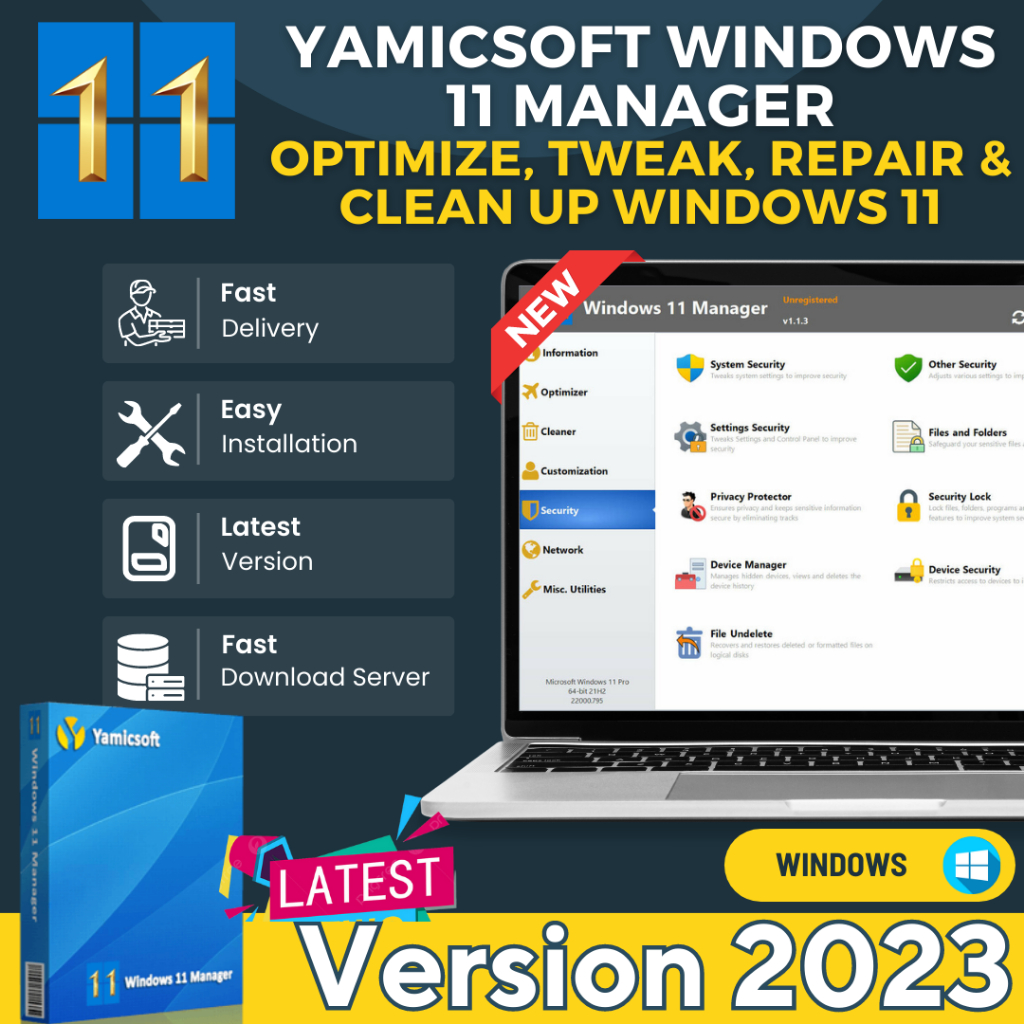 Yamicsoft Windows 11 Manager 1.2.7 - Optimize, Tweak, Repair & Clean up Windows 11 | Windows ...