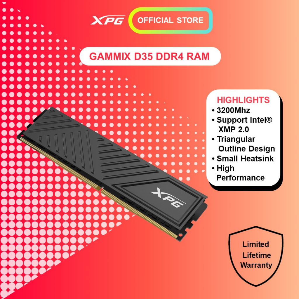 ADATA RAM D35 DDR4 3200 8GB (XPG) BLACK | Shopee Malaysia