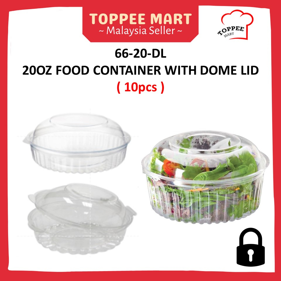 10pcs - 66-20DL 20oz FOOD CONTAINER WITH DOME LID / Bekas Makanan ...