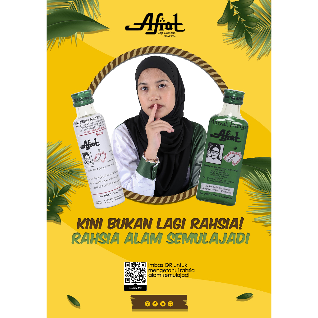 Minyak Afiat 50ml (Botol Bulat) + 🔥🔥FREE GIFT | Shopee Malaysia