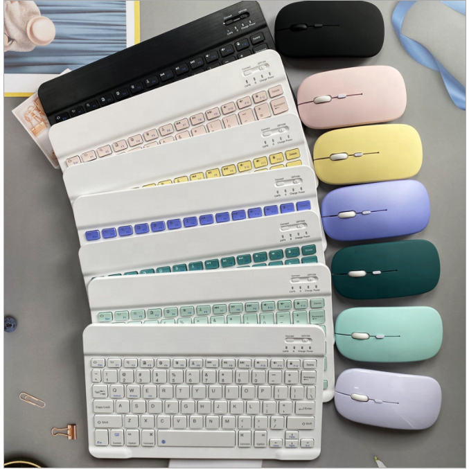 【Local shipment】Wireless Keyboard and Mouse 10 inch Macaron Colors for ...