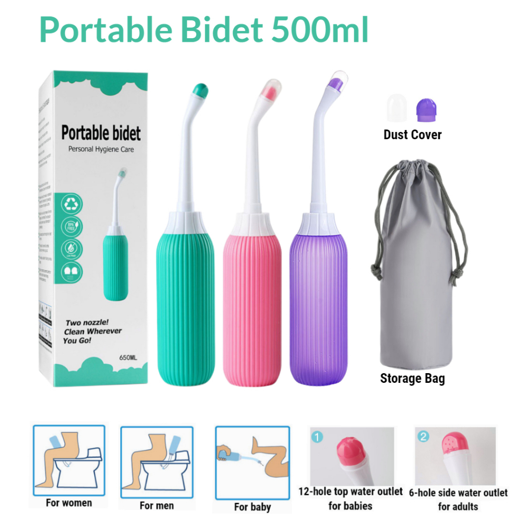 500ML Portable Bidet Spray Set Travel Hand Held Personal Cleaner ...
