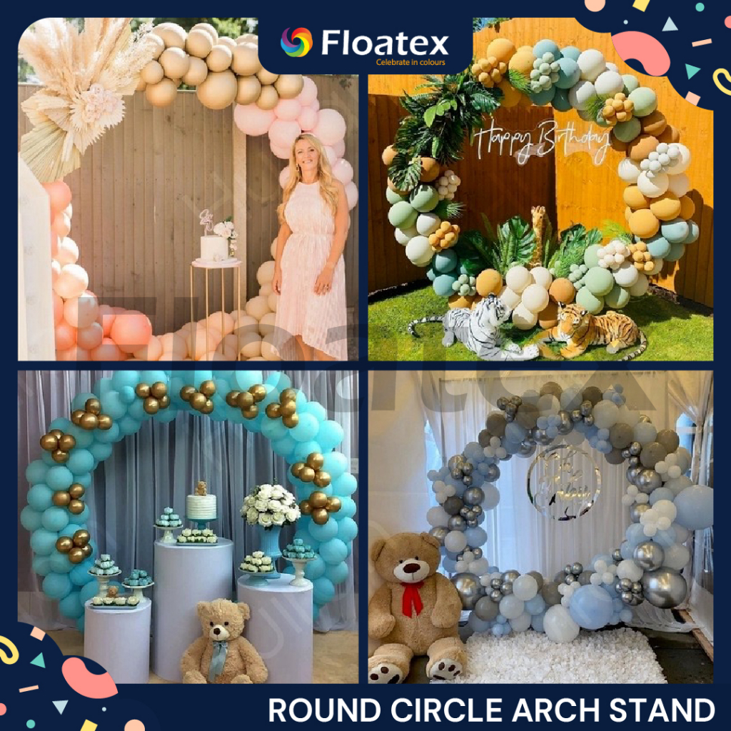 (Ready Stock) 2M Iron Circle Round Balloon Stand Arch Balloons Wreath ...