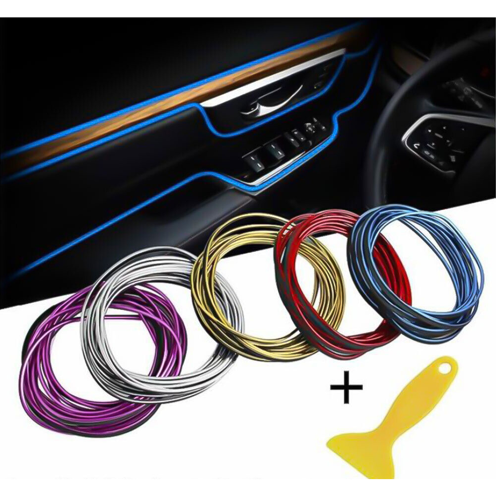 CAR INTERIOR LINING STRIP CHROME COLOURFUL Dashboard Door AirCond Wire ...