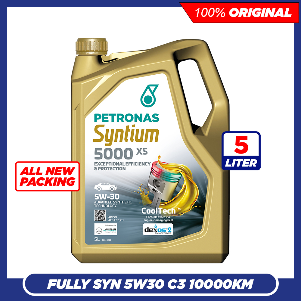 (5L) Petronas Syntium 5000 XS 5W30 SN C3 Fully Synthetic Engine Oil (5L ...