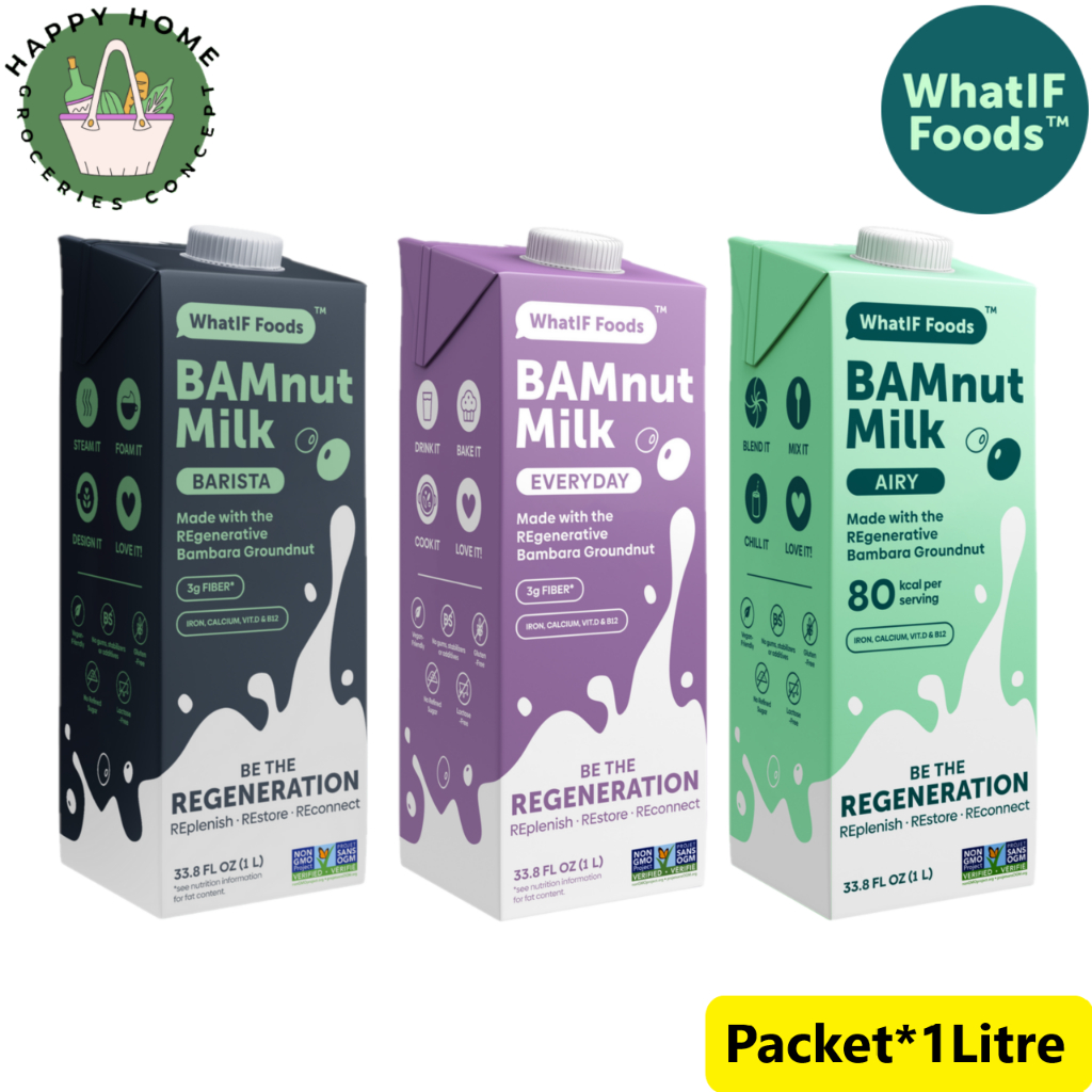 Whatif Foods Plant Based BAMnut Milk Barista / Airy / Everyday (Packet*1Ltr) | Shopee Malaysia