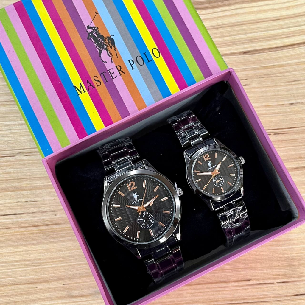 Original Master-Polo Watch Couple set Men & Women Stainless Steel Watch ...
